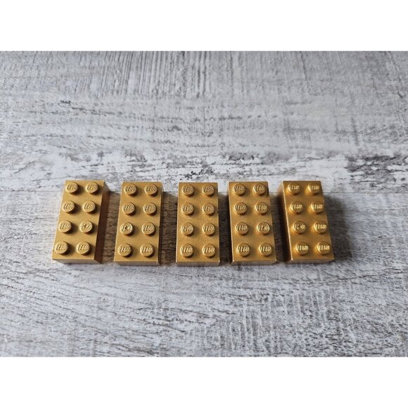 Lego | Toys | Lego Gold Brick 2 X 4 Rare Lot Of 5 | Poshmark